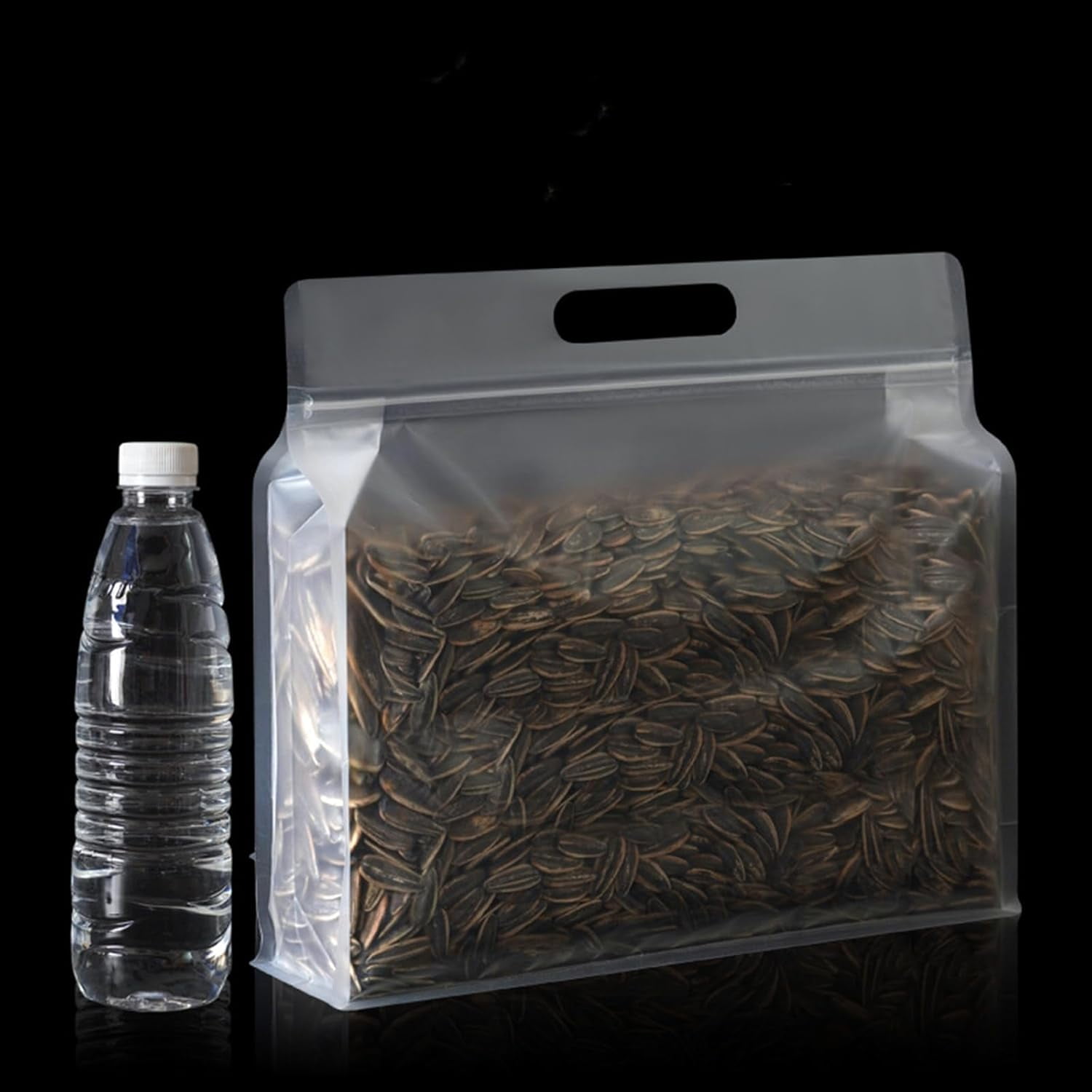 QIUYIDP 26Pack Transparent Plastic Flat Bottom Storage Bags with Carry ...