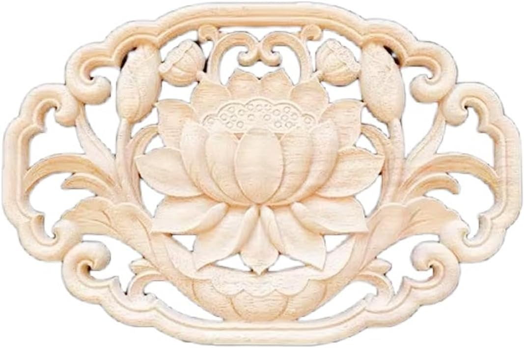 QIUYIDP 2PC Wood Decorative Applique Onlays Wood Appliques Wood ...