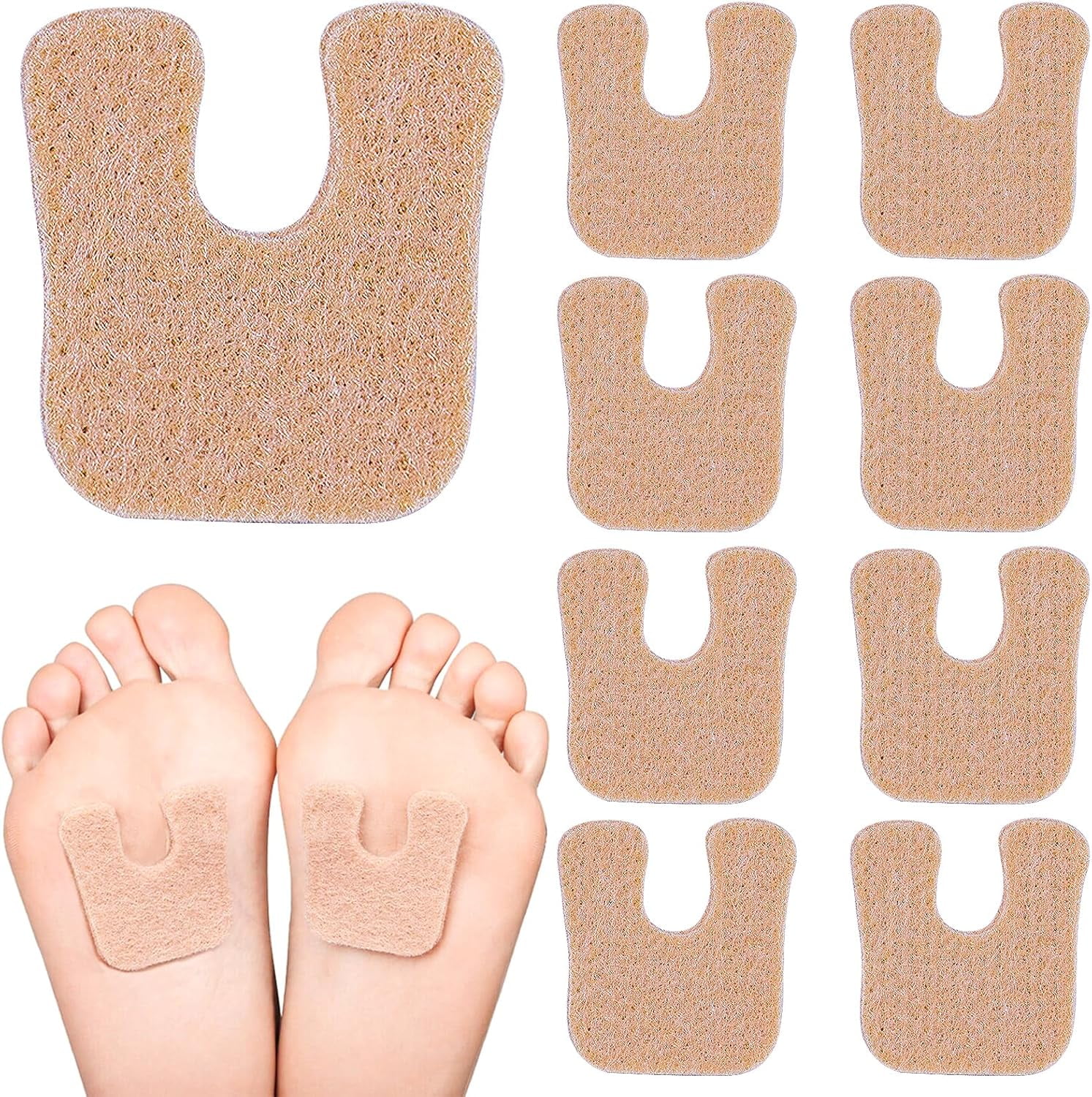 QIUYIDP 36 Pieces U Shaped Felt Pads Horseshoe Metatarsal Pads Callus ...