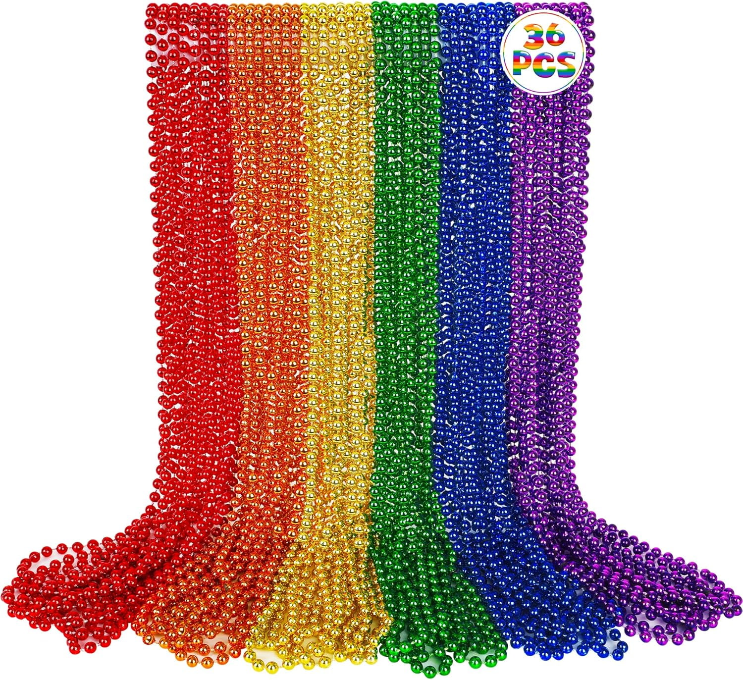 QIUYIDP 36Pcs Pride Accessories, 6 Kinds of Color Rainbow Pride Beads ...