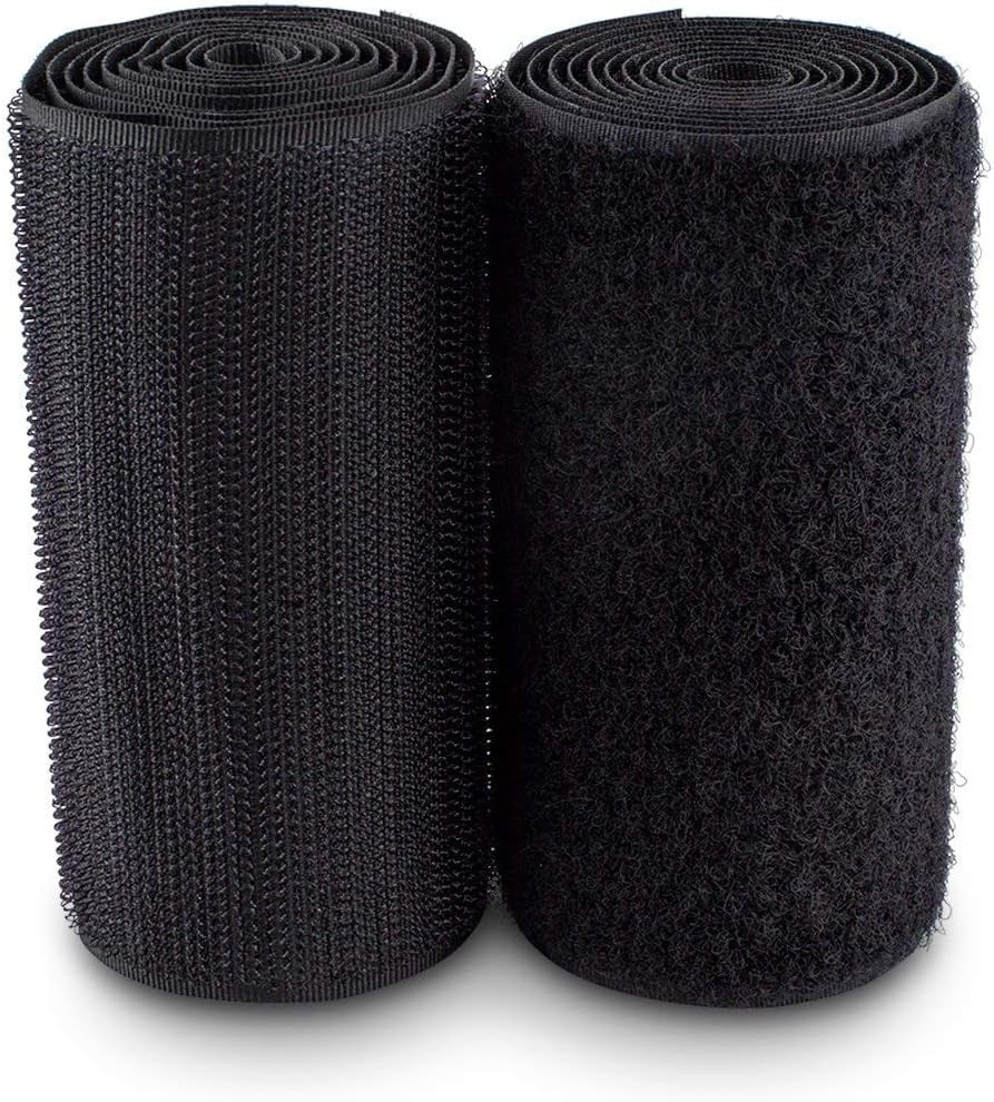 QIUYIDP 4 Inch Wide Beige Sew on Hook and Loop Tape Non-Adhesive 1 Yd ...