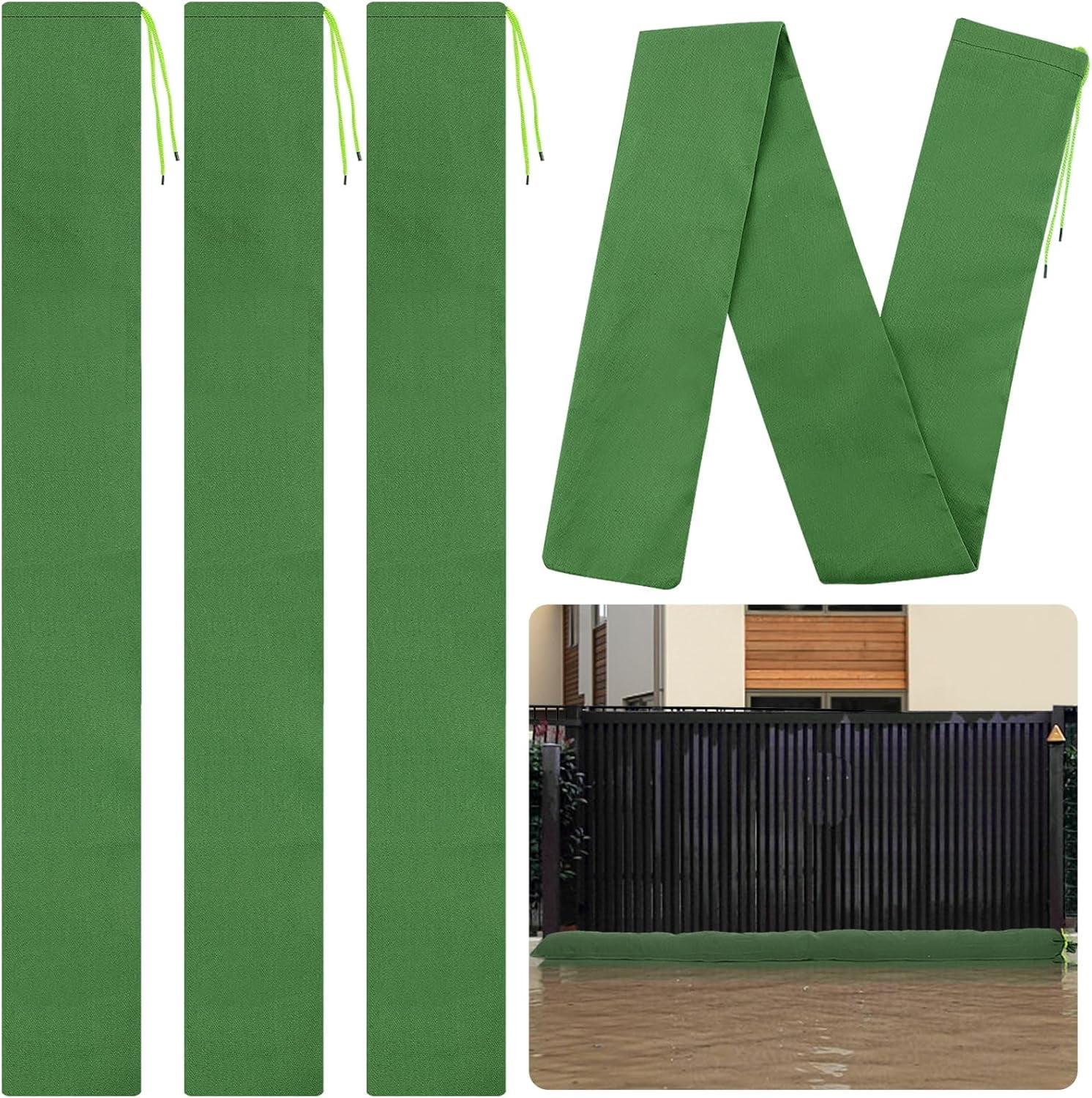 QIUYIDP 4 Pcs 6' × 6" Long Sand Bags for Flooding - Thickened Canvas ...
