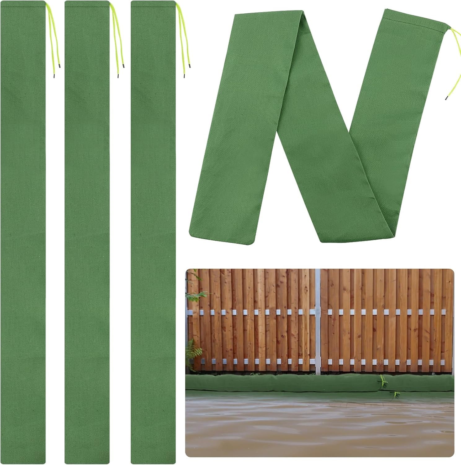 QIUYIDP 4 Pcs 6' × 6" Long Sand Bags for Flooding - Thickened Canvas ...