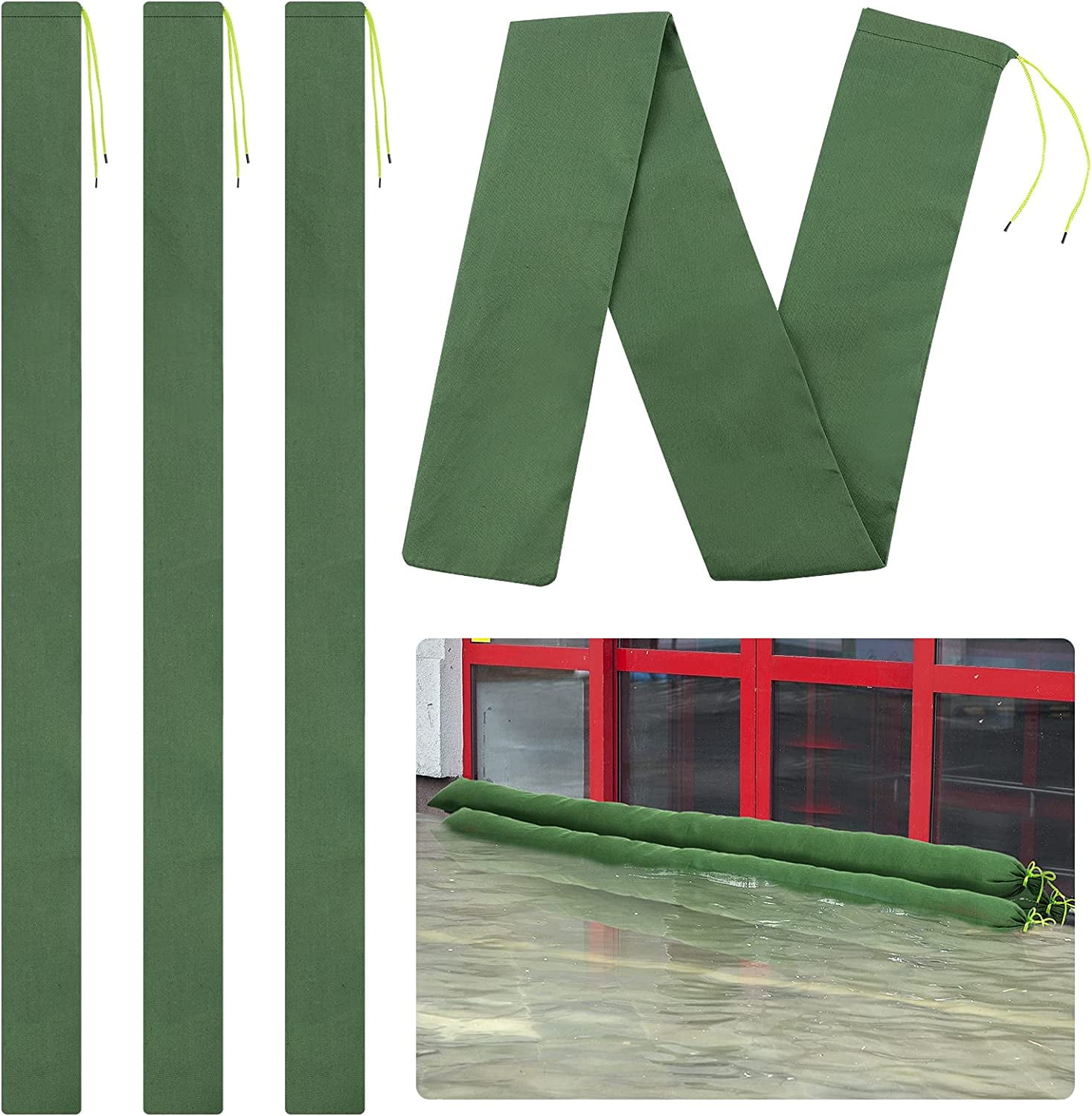 QIUYIDP 4 Pcs 6' × 6" Long Sand Bags for Flooding - Thickened Canvas ...