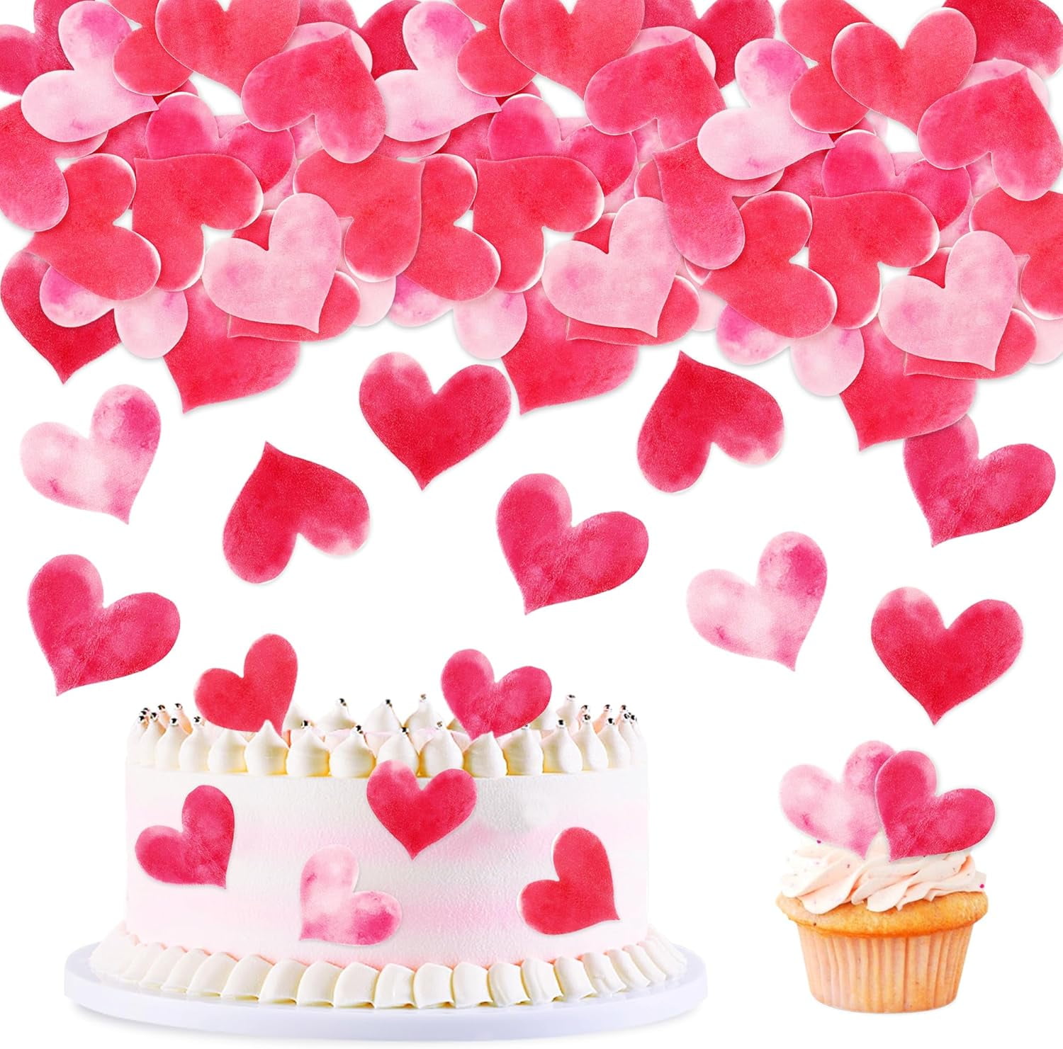 QIUYIDP 40PCS Edible Daisy Cupcake Toppers Edible Wafar Paper Spring ...