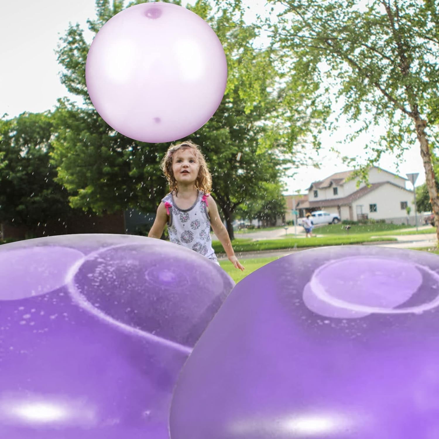 QIUYIDP 47'' Giant Bubble Ball Toy for Adults Inflatable Fun Ball Water ...