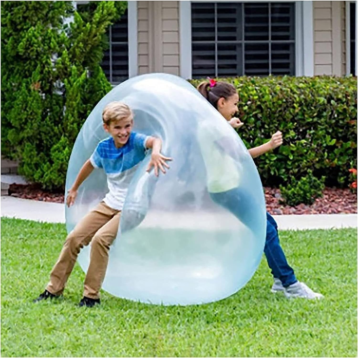 QIUYIDP 47'' Giant Bubble Ball Toy for Adults Inflatable Fun Ball Water ...