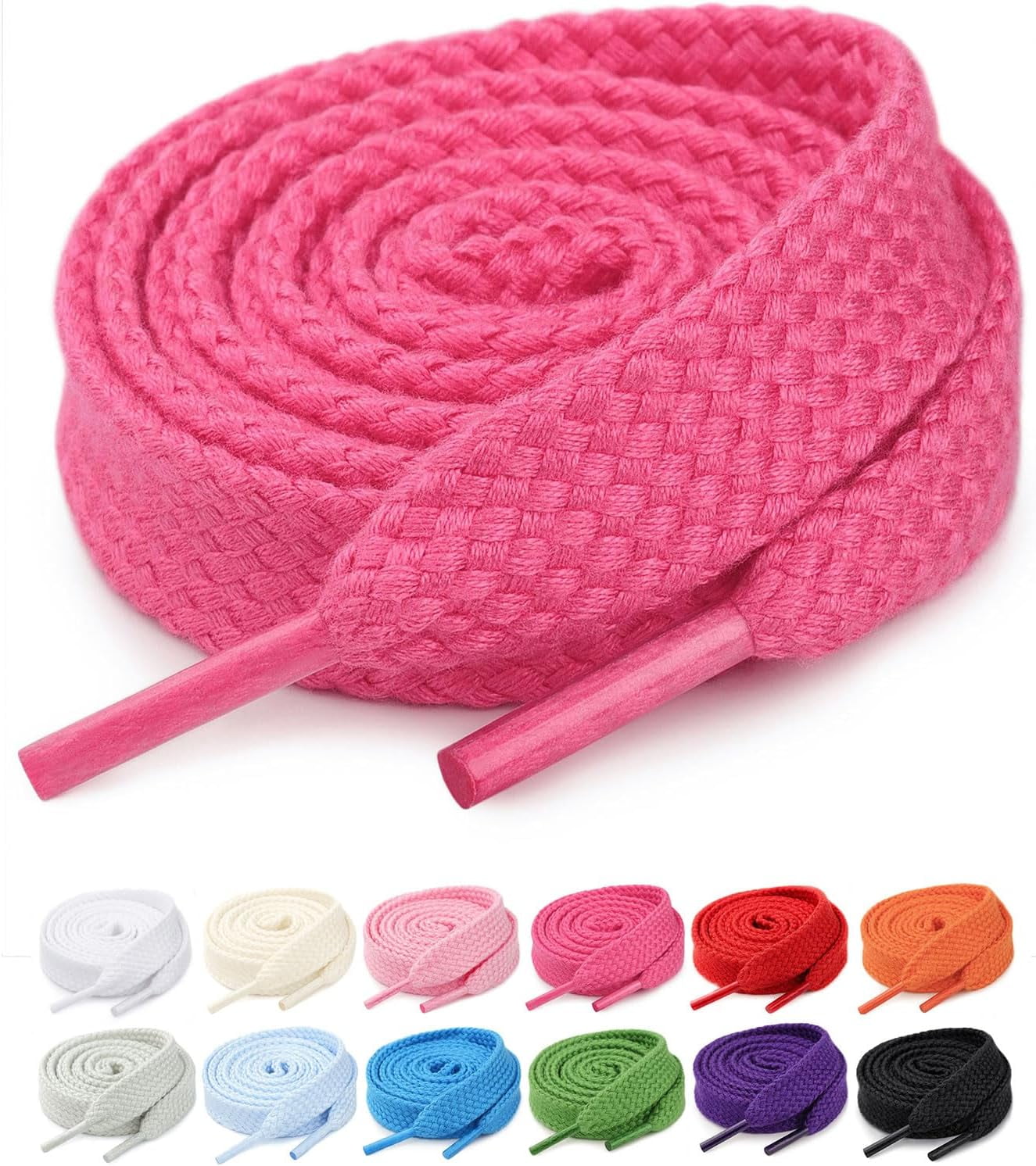 QIUYIDP 5/8" Wide Fat Thick Shoe Laces for Sneakers 2 Pairs Big Flat ...