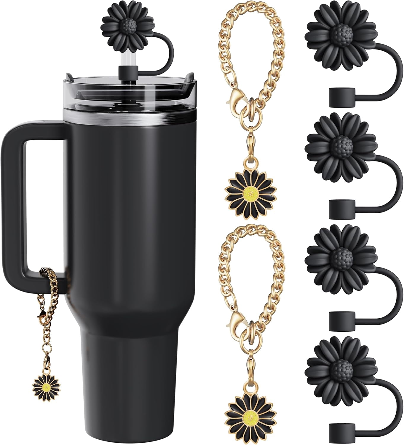 QIUYIDP 6 Set Compatible with Stanley Cup Accessories, 4 Flower Straw ...