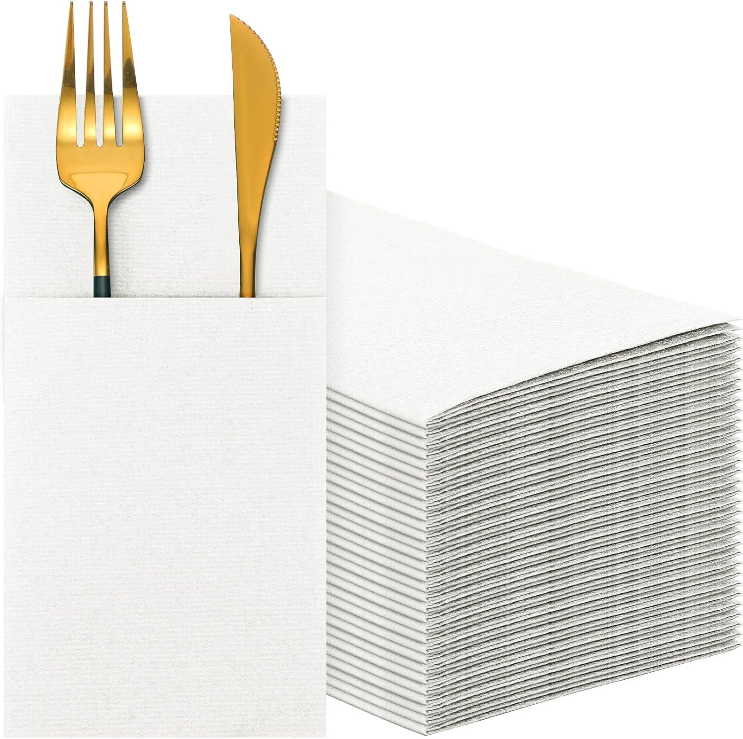 QIUYIDP 75 Pieces Paper Linen Napkins Disposable Airlaid Dinner Napkins ...