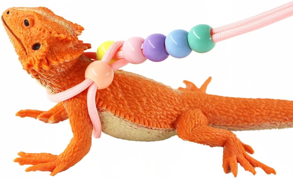 QIUYIDP Adjustable Lizard Leash Luminous Reptile Harness Bearded Dragon ...