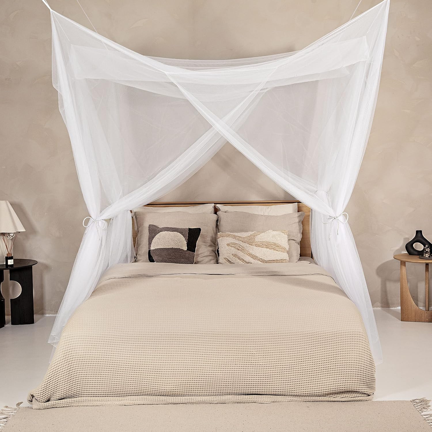 QIUYIDP Black Mosquito Net for Single to King-Sized Beds – No Openings ...