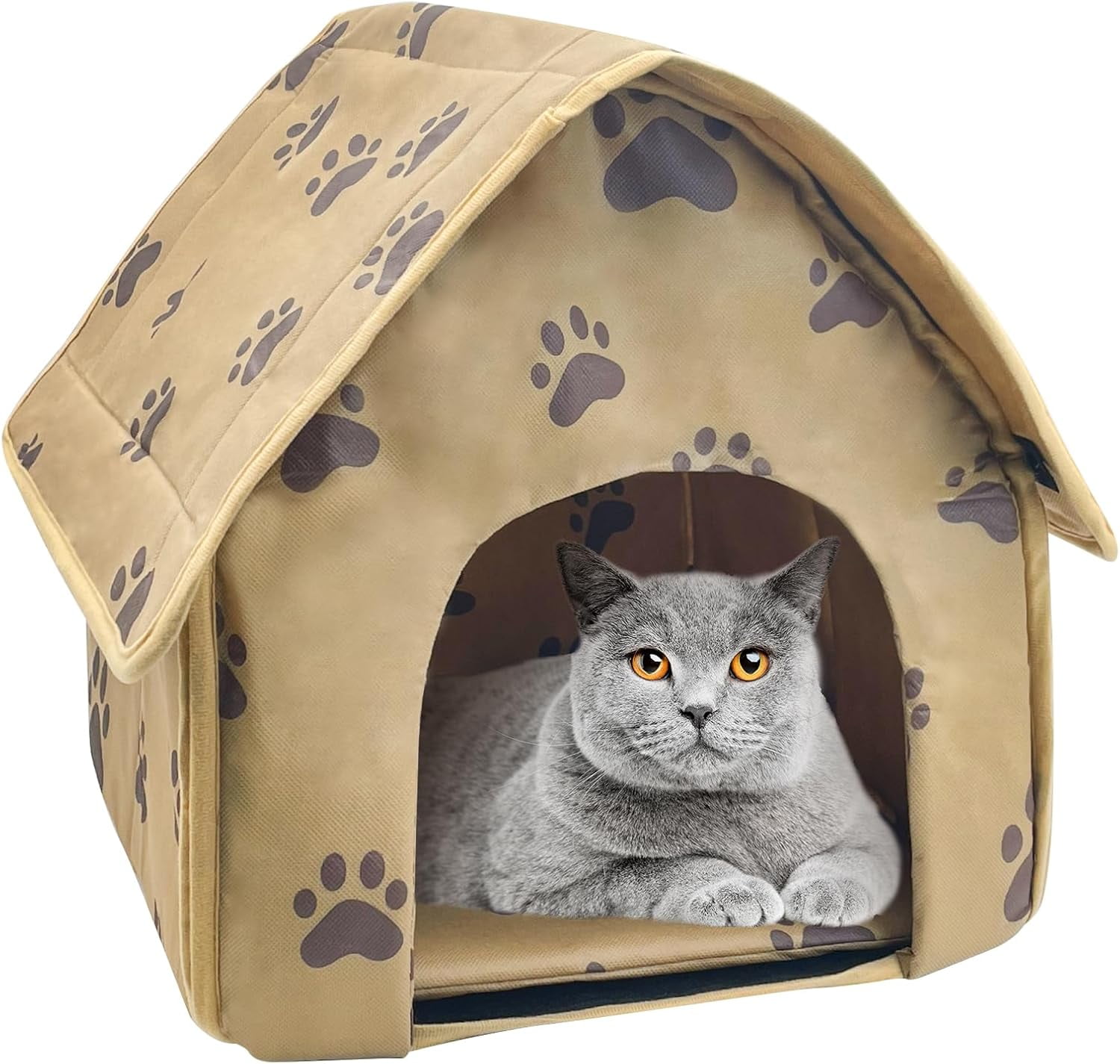 QIUYIDP Cat House for Pet Cats, Foldable Warm and Soft Cats Cave with ...