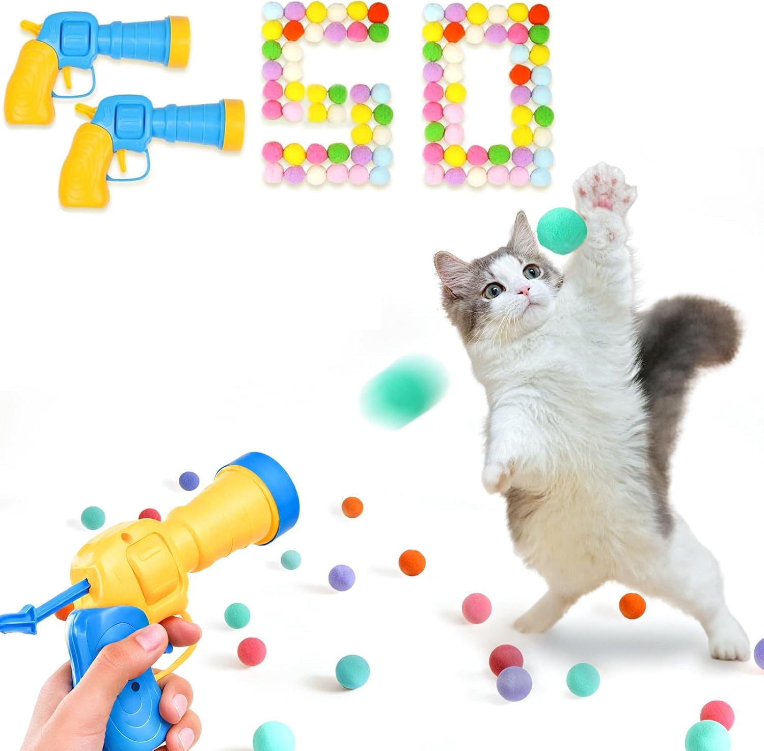 QIUYIDP Cat Toy Ball Launcher,Interactive Cat Toys for Indoor Cats ...