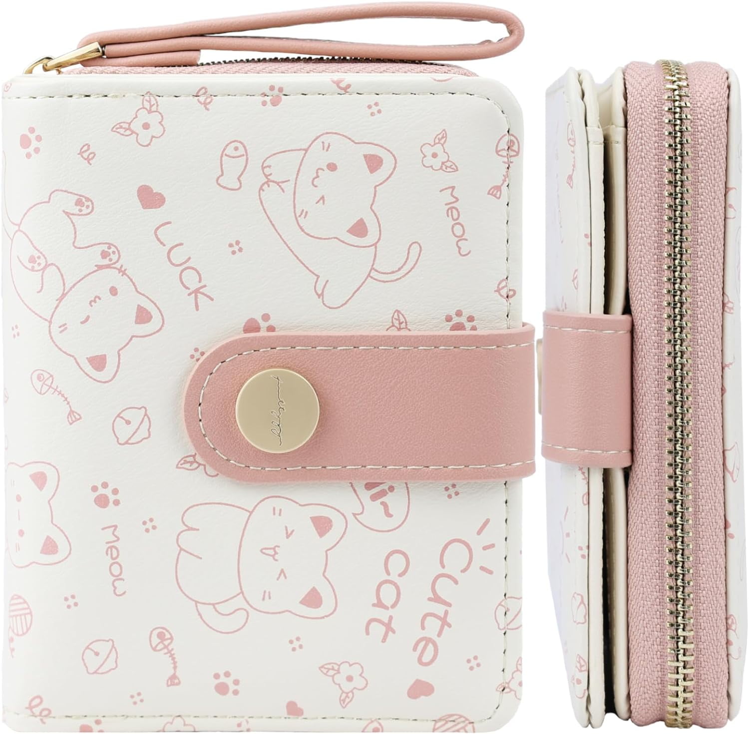 QIUYIDP Cat Wallet Blue Small Cute Wallets Girls Coin Purse Minimalist ...