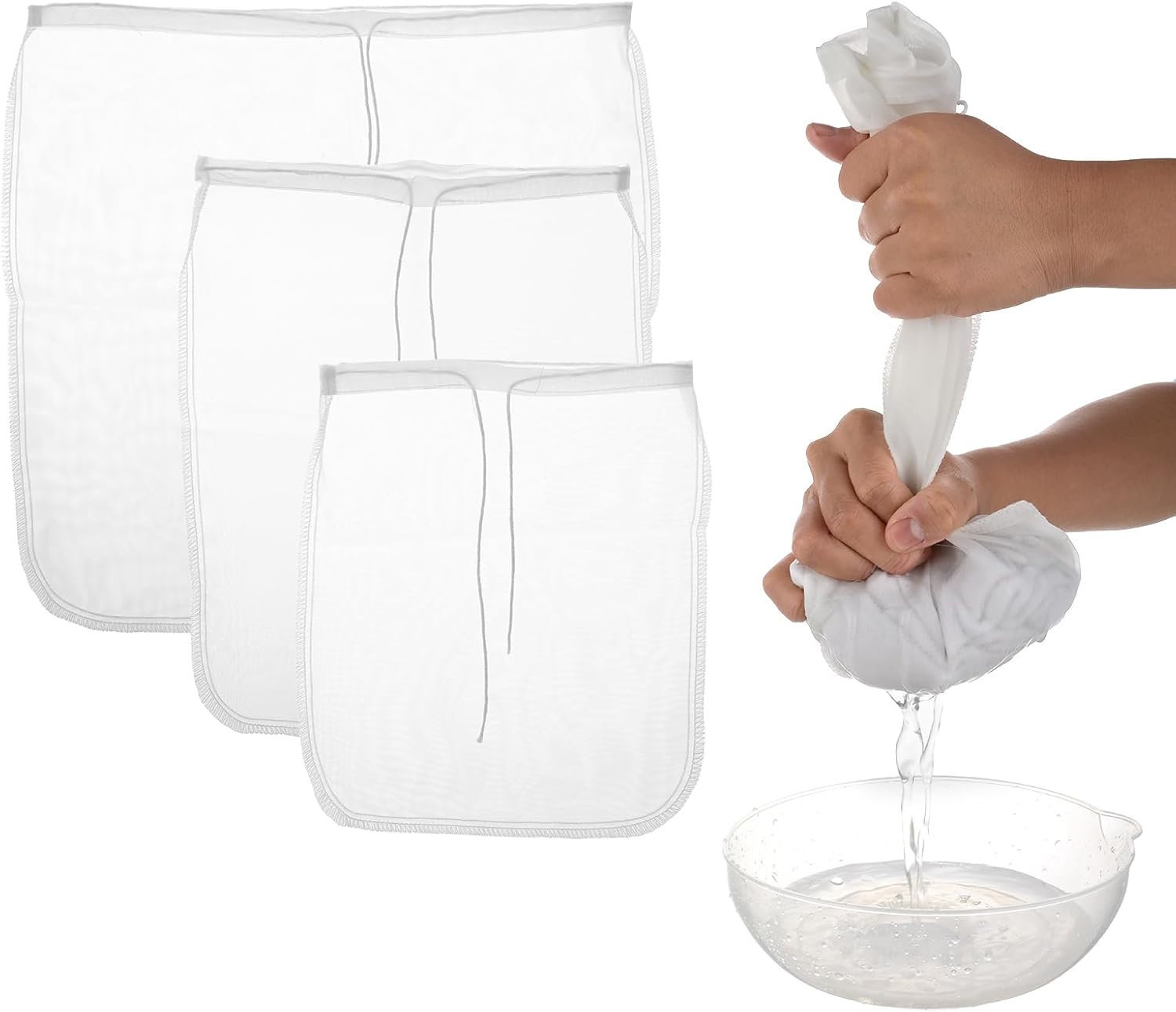 QIUYIDP Cheese Bags, 3 Pack 12" x 10" Nylon Reusable Fine Mesh ...