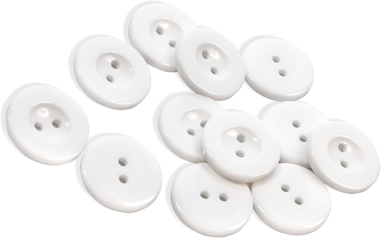 QIUYIDP Clear Buttons Pack of 12 - 0.75 inch Transparent 2 Hole Round ...