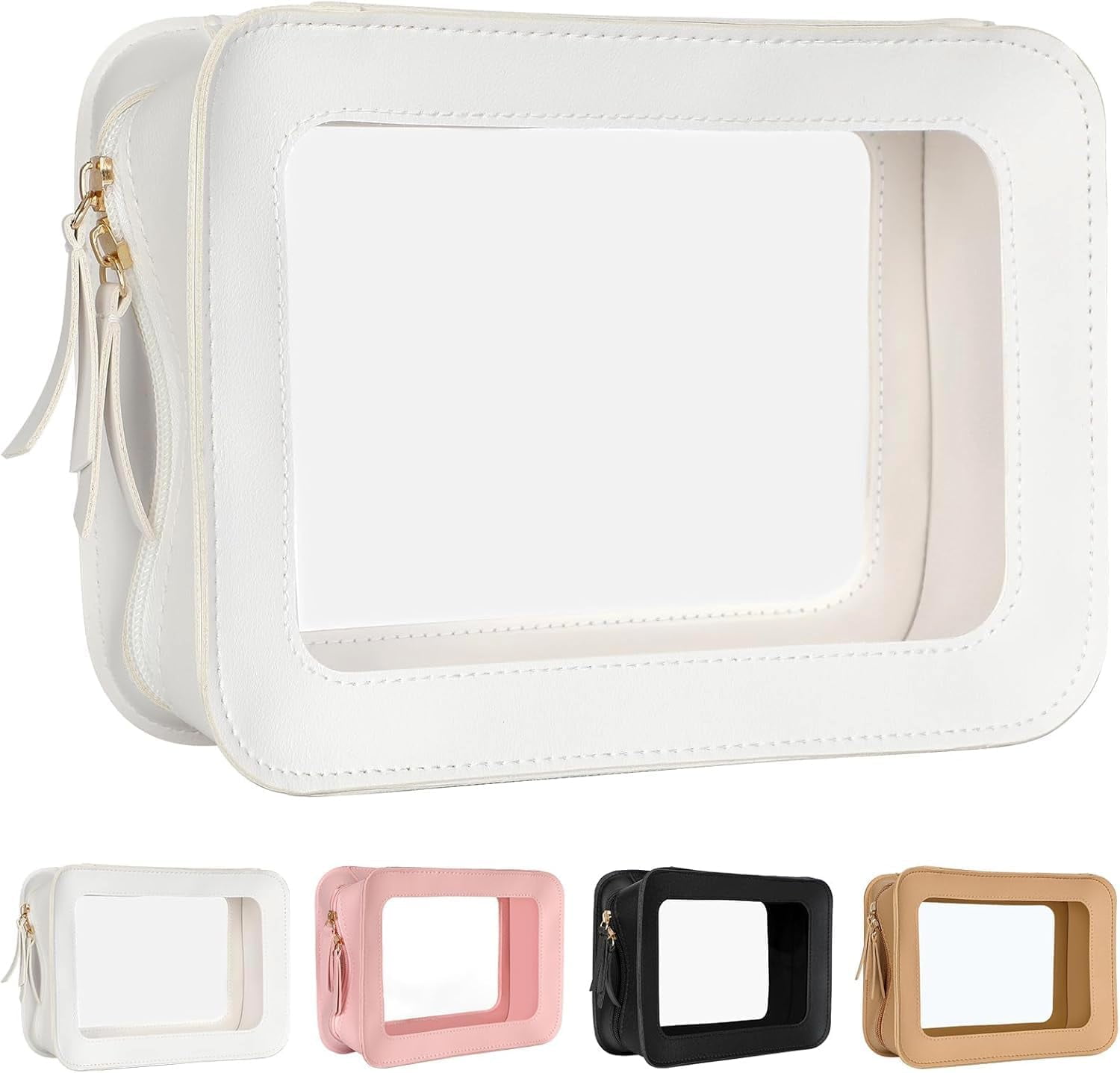 QIUYIDP Clear Makeup Bag, TSA Approved Travel Toiletry Bag with Zipper ...