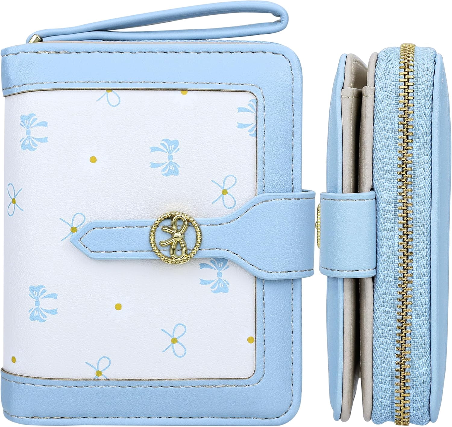 QIUYIDP Cute Green Wallet for Women Small Leather Coin Purse with ...
