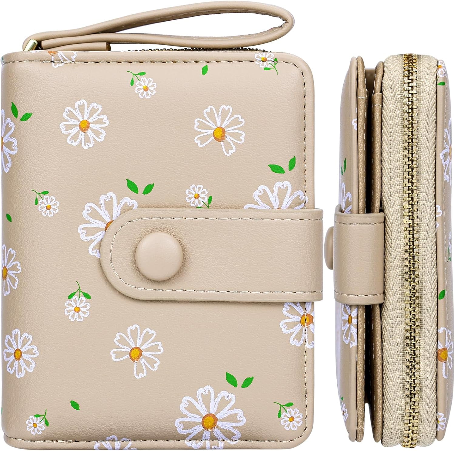 QIUYIDP Cute Green Wallet for Women Small Leather Coin Purse with ...