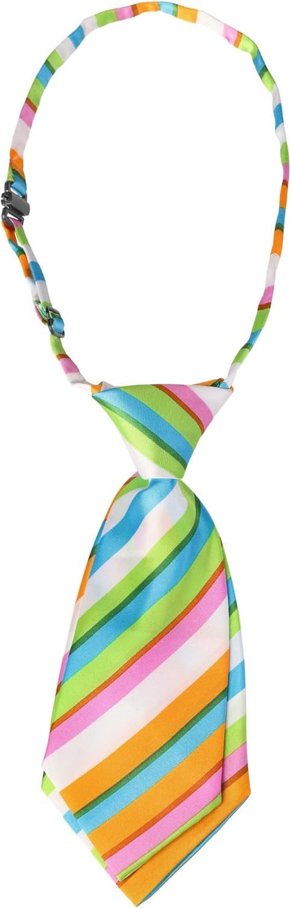 QIUYIDP Cute Uniform Tie, Pretied Knot, Colorful Striped Short Ties for ...