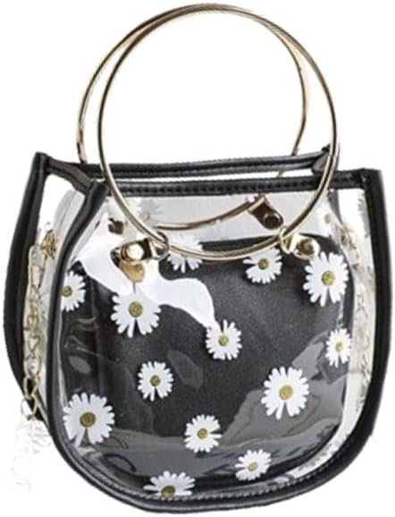 QIUYIDP Daisy Clear Crossbody Bag Small Clear Purse for Women 2 In 1 ...