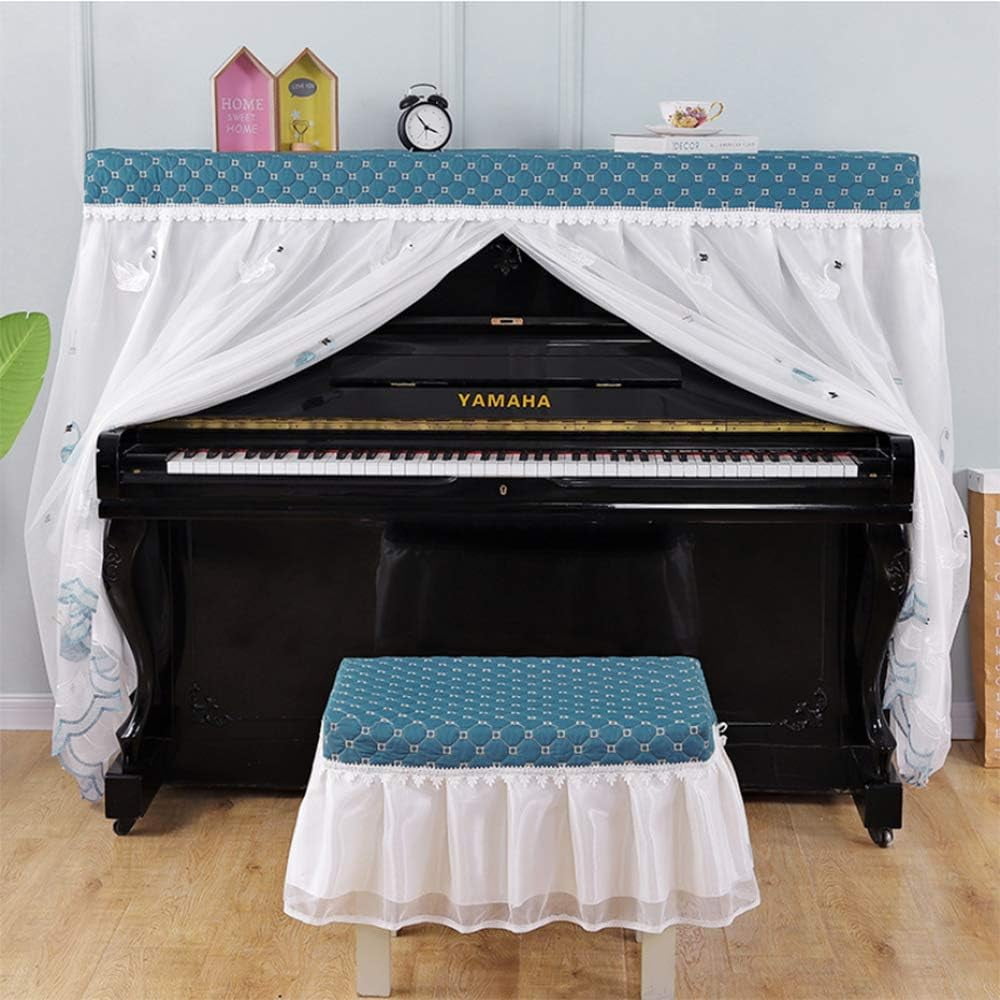 QIUYIDP Full Piano Covers Flower Lace Upright Piano Dust Cover for ...