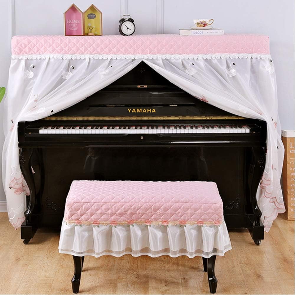 QIUYIDP Full Piano Covers Flower Lace Upright Piano Dust Cover for ...