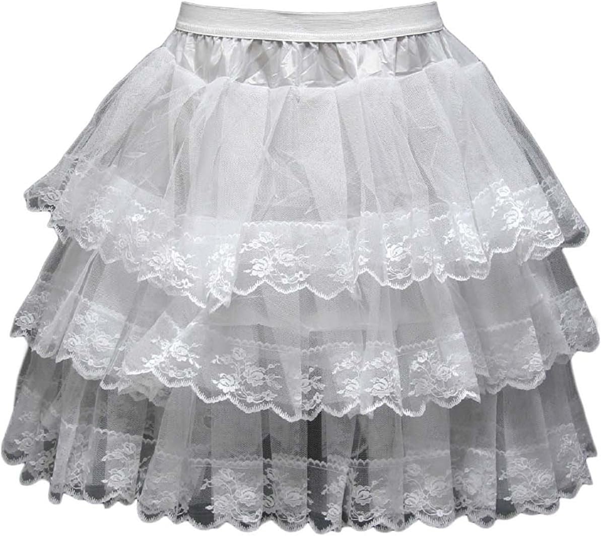QIUYIDP Girls 3 Layers Tulle Short Wedding Flower Girl Petticoat Slips ...