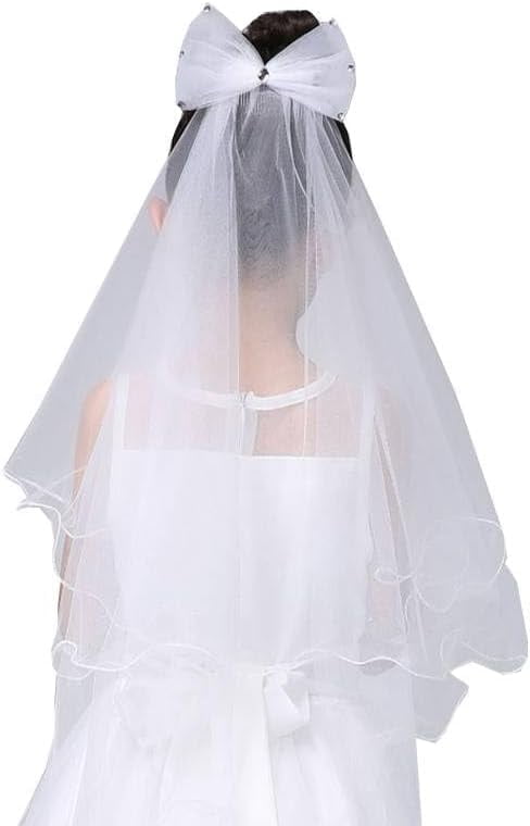 QIUYIDP Girls First Communion Veil Catholic Head Coverings Church Veil ...