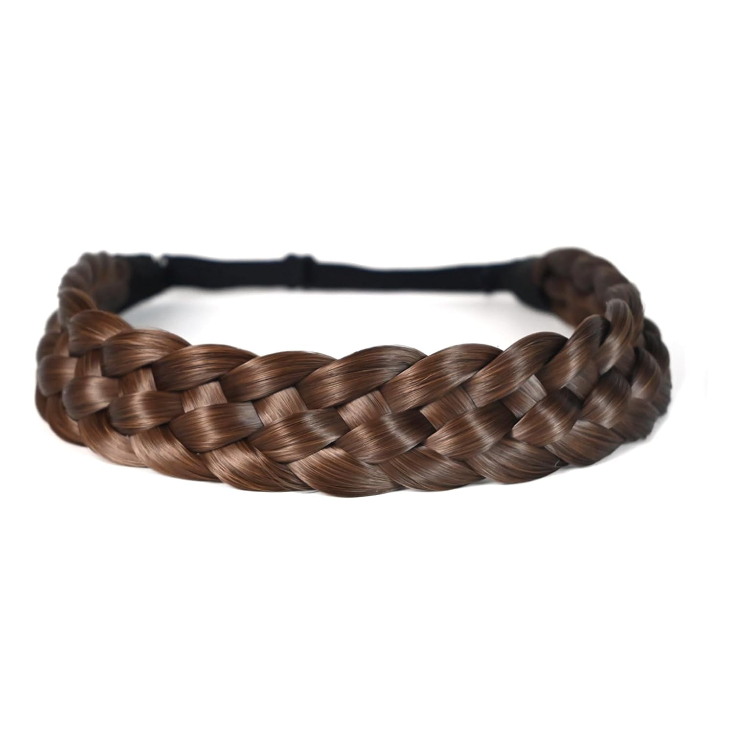 QIUYIDP Hair Braided Headband Classic Chunky Wide Thick Plaited Braids Elastic Stretch Syntheti ...