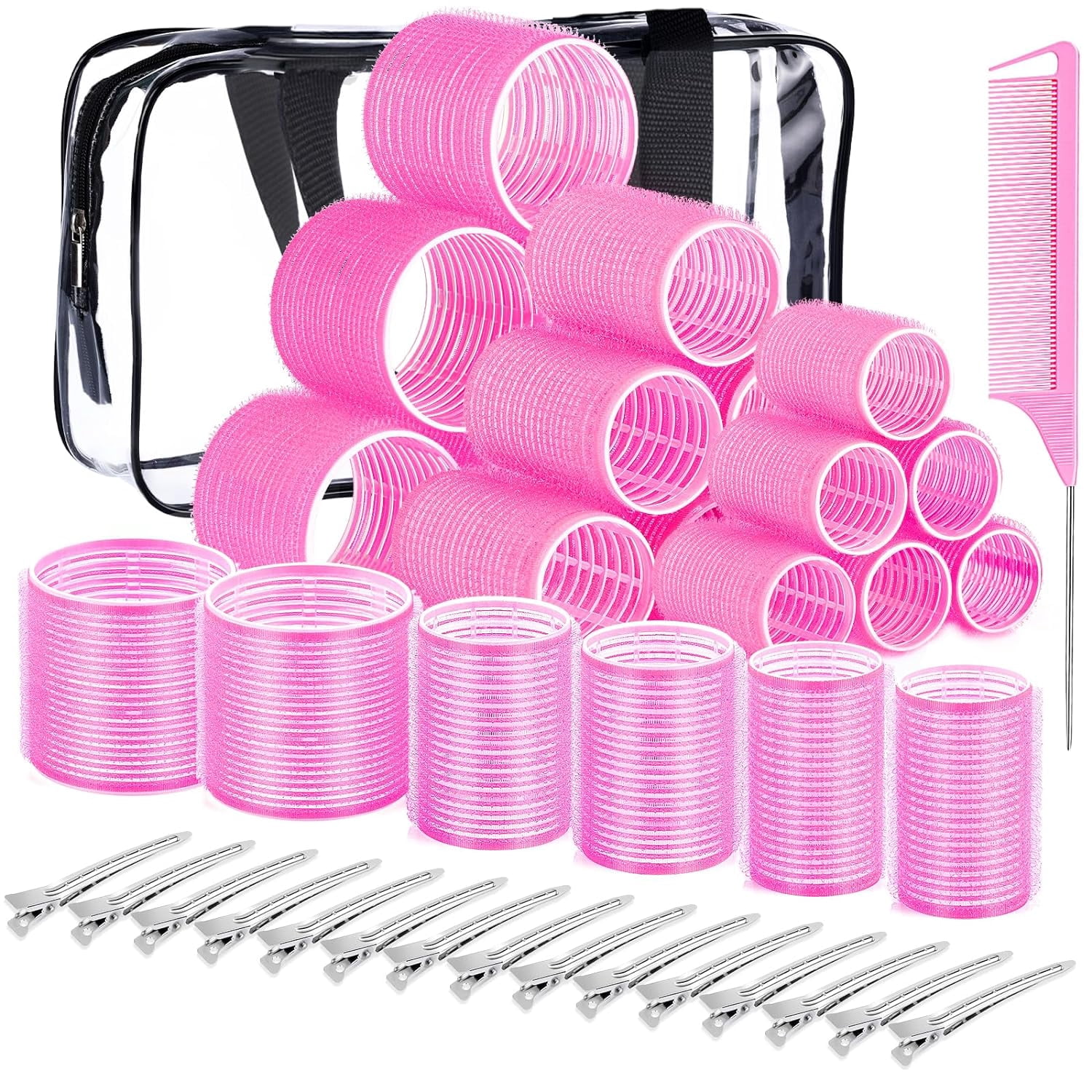 QIUYIDP Heatless Curlers Set, 24 Curlers for Long and Short Hair Bangs ...