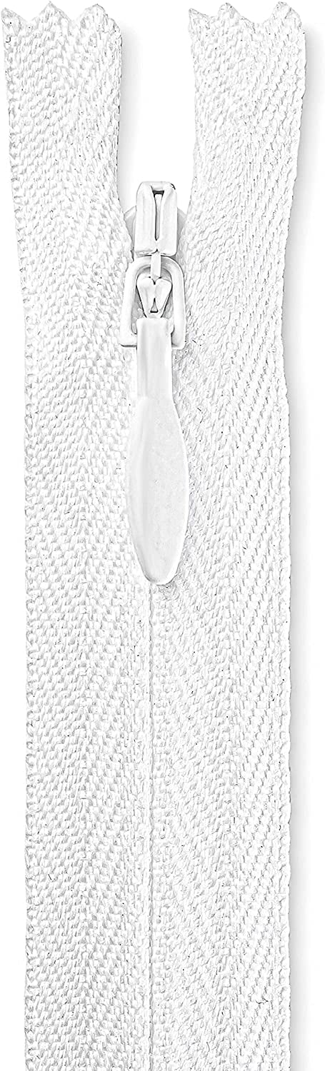 QIUYIDP Invisible Zipper White Zipper 16 inch Zippers for Sewing ...