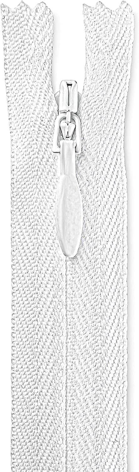 QIUYIDP Invisible Zipper White Zipper 16 inch Zippers for Sewing ...