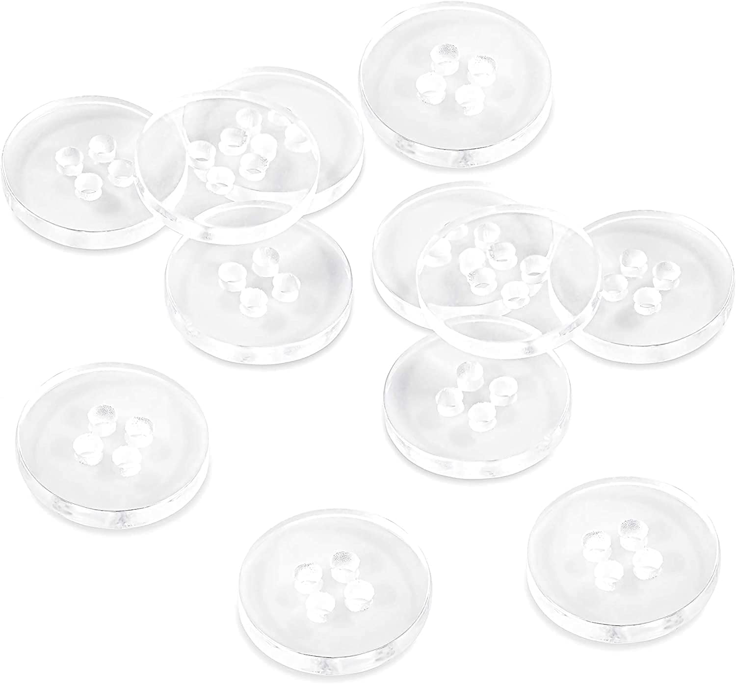 QIUYIDP Pack of 12 Transparent Buttons for Sewing 0.75 inch Clear ...