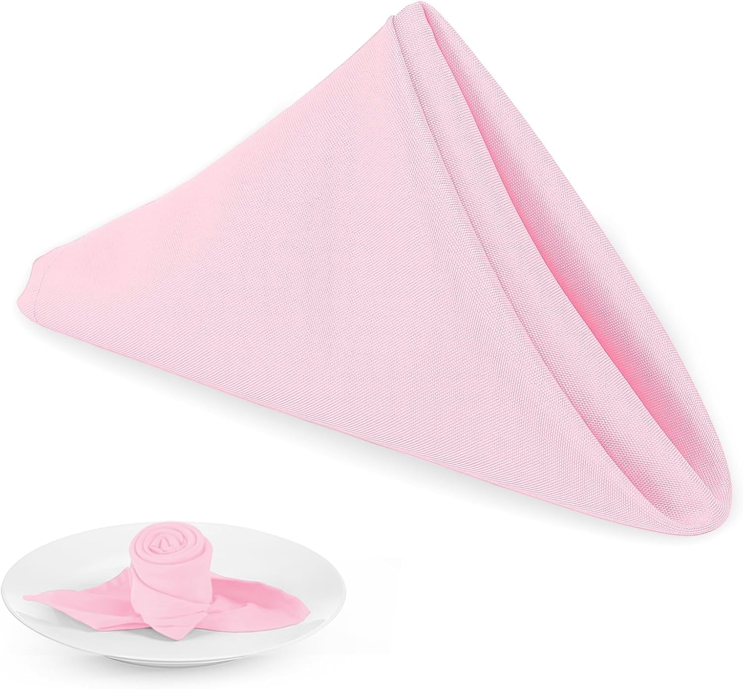 QIUYIDP Pink Heavy Duty Cloth Napkins - 17 x 17 Inch Solid Washable ...