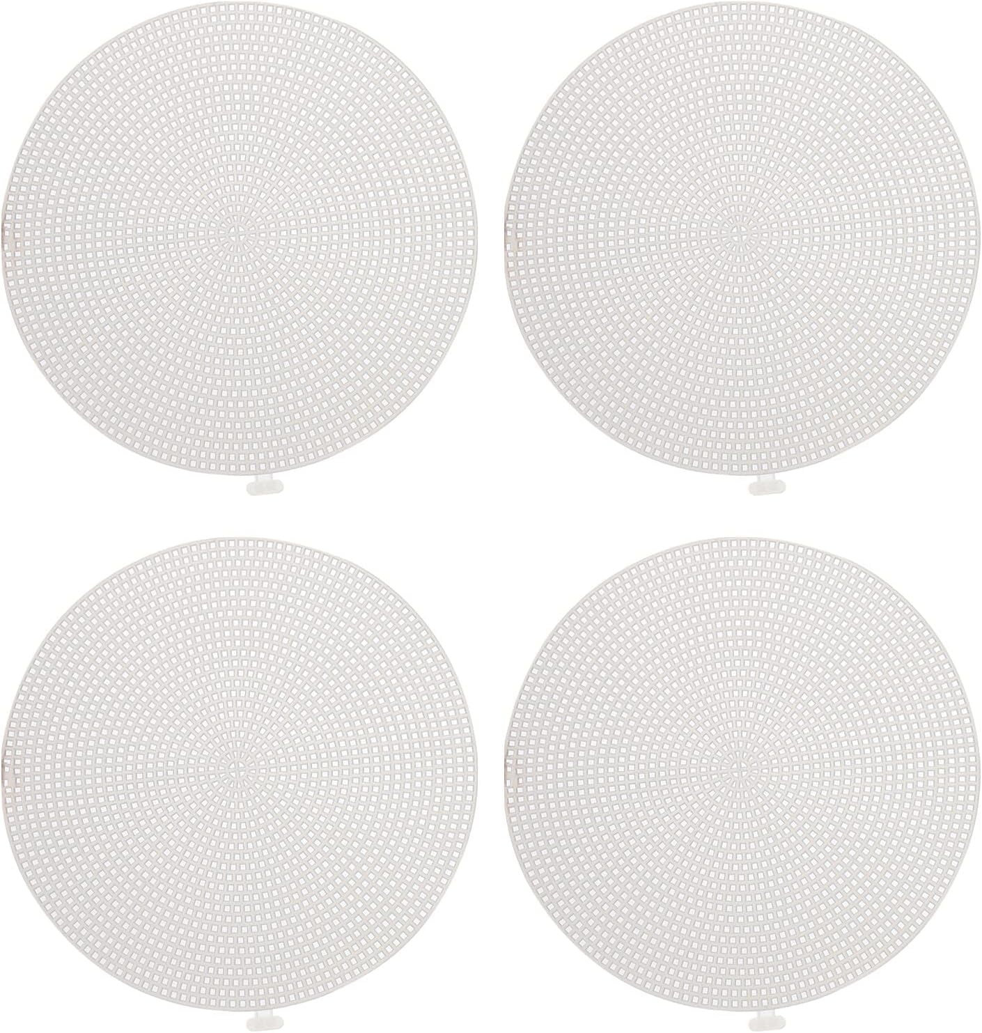QIUYIDP Plastic Mesh Canvas Sheet 18cm/ 7" White Round Blank Canvas for ...