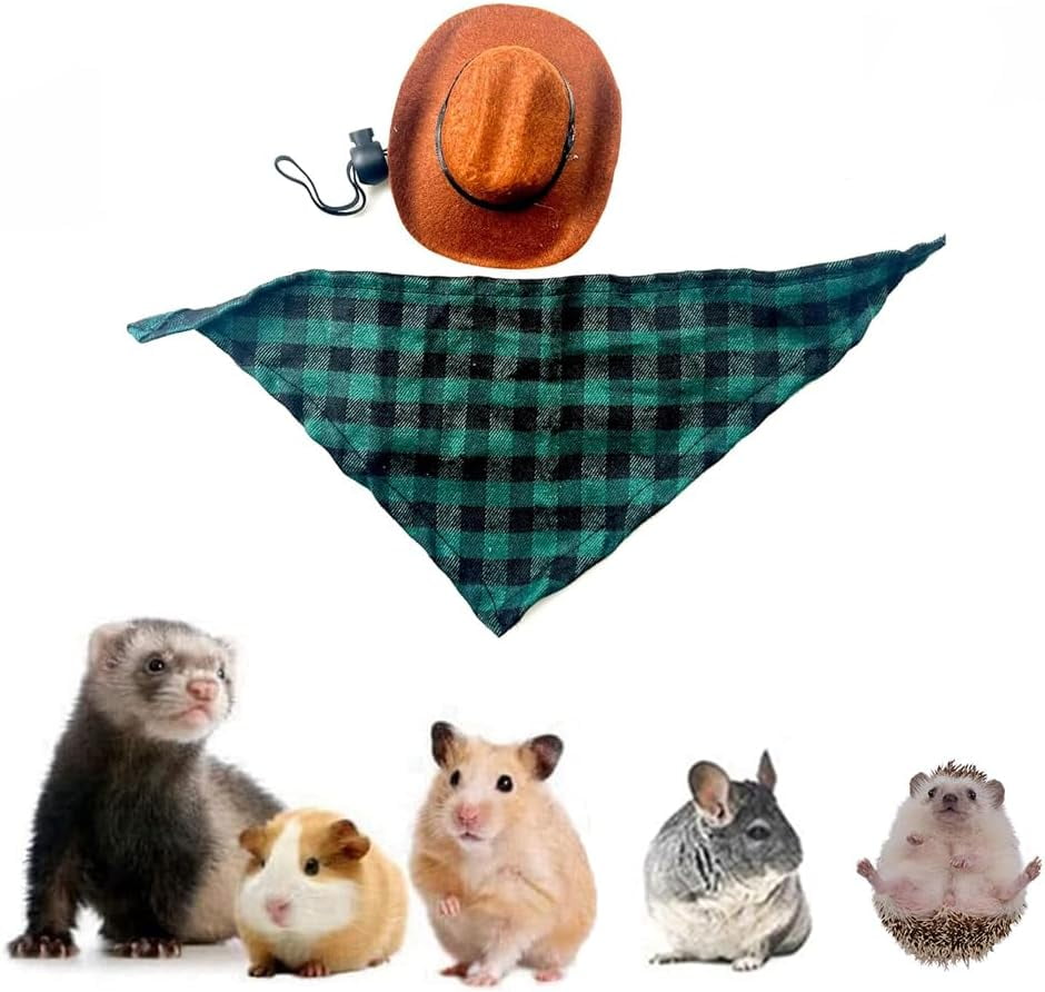 QIUYIDP Rabbit Hat Scarf Set Pet Cowboy Cosplay Outfits Funny Costume ...