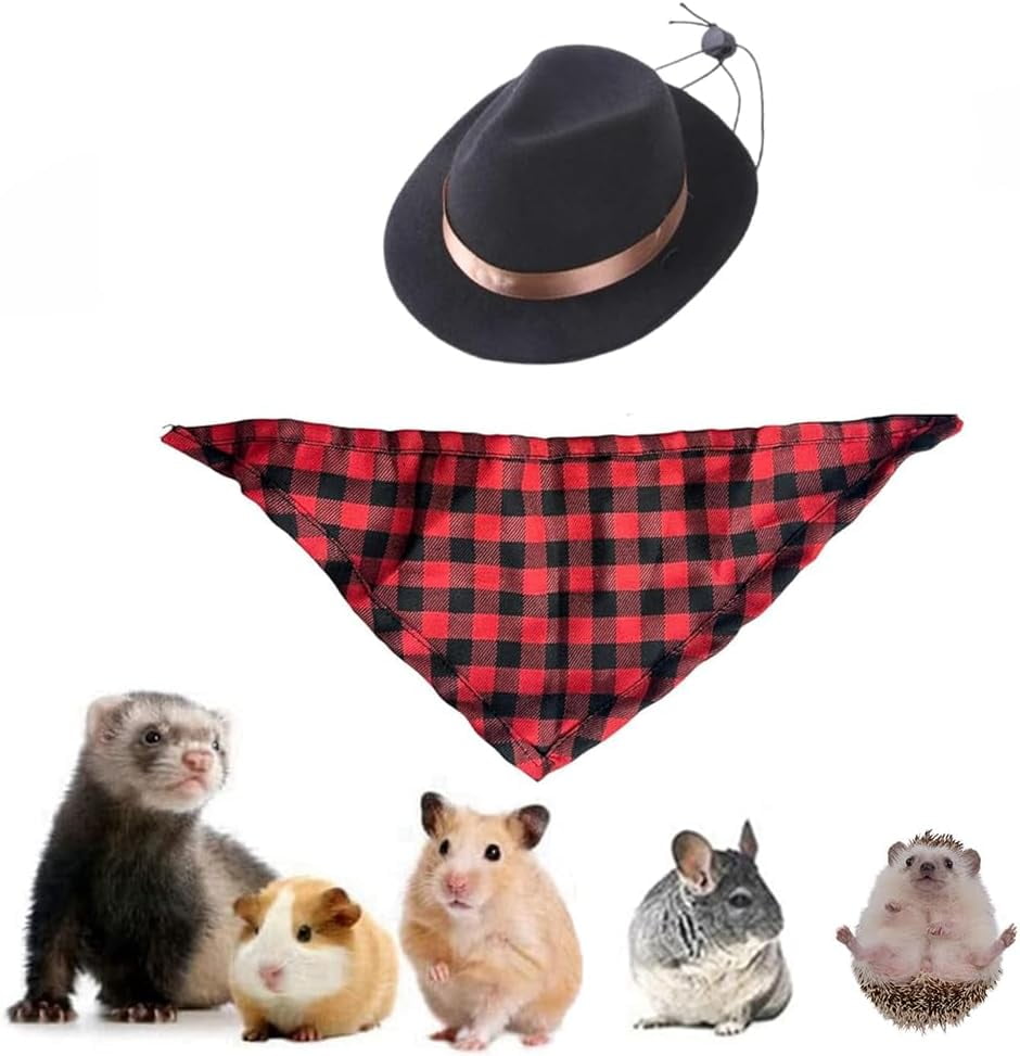 QIUYIDP Rabbit Hat Scarf Set Pet Cowboy Cosplay Outfits Funny Costume ...