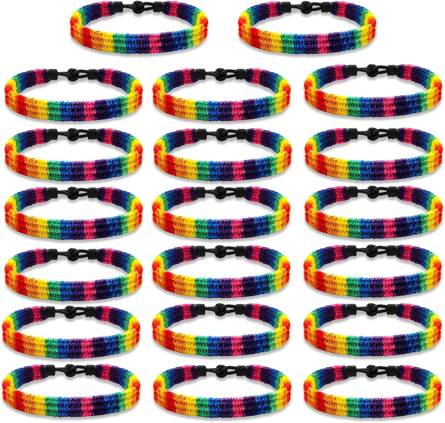 QIUYIDP Rainbow LGBT Pride Bracelet Handmade Braided Friendship String ...