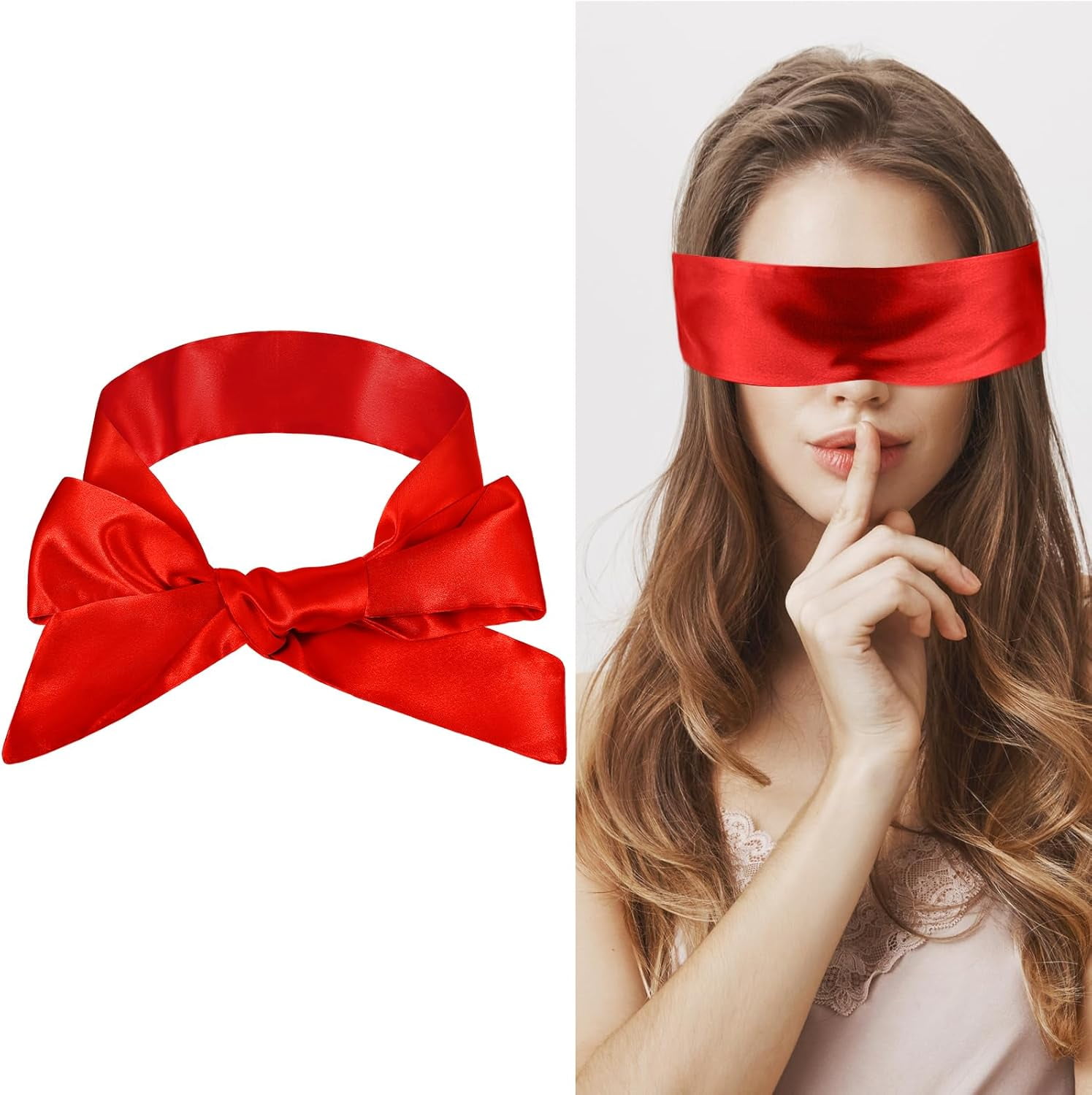 QIUYIDP Satin Sleep Eye Mask, 150cm/59inch Adjustable Comfortable Soft ...