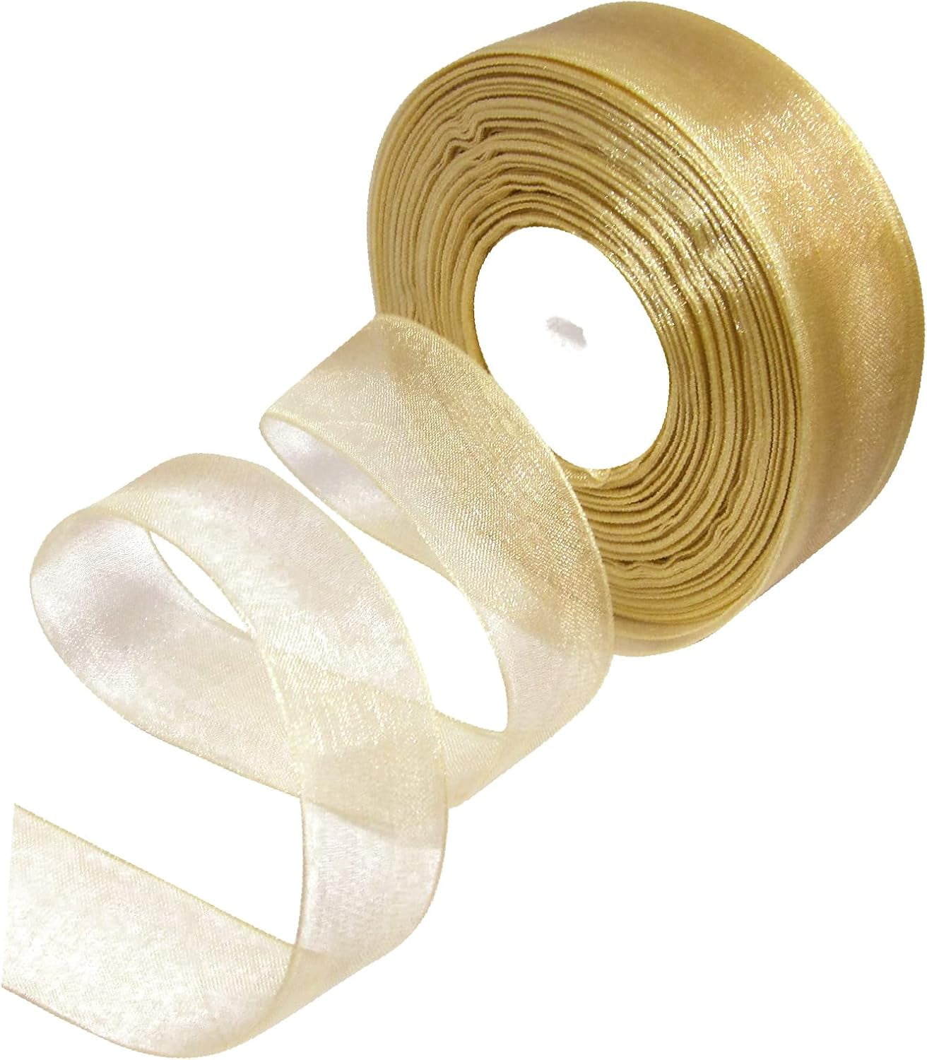 QIUYIDP Shimmer Sheer Organza Ribbon 1 inch Blue Ribbon for Gift ...