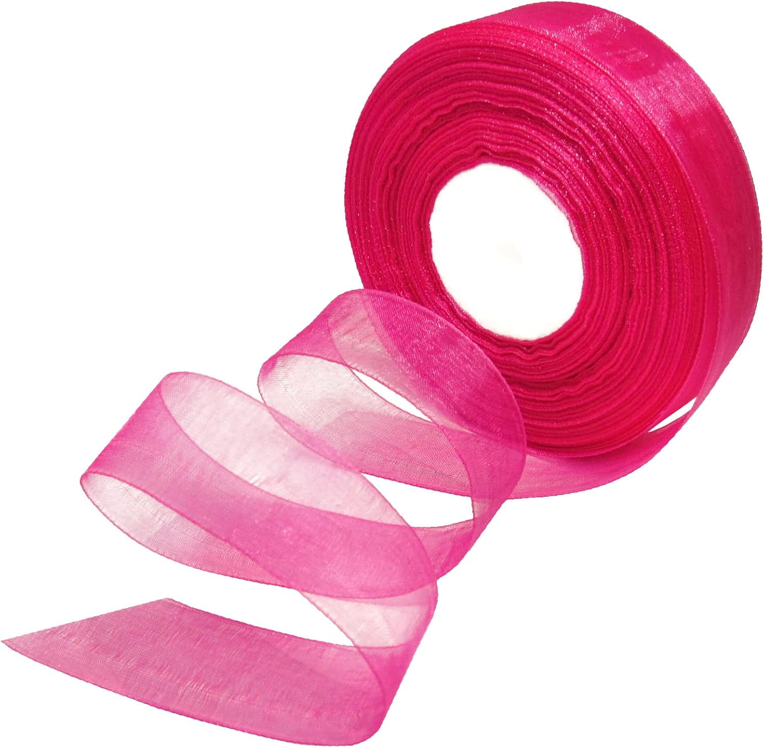 QIUYIDP Shimmer Sheer Organza Ribbon 1 inch Blue Ribbon for Gift ...