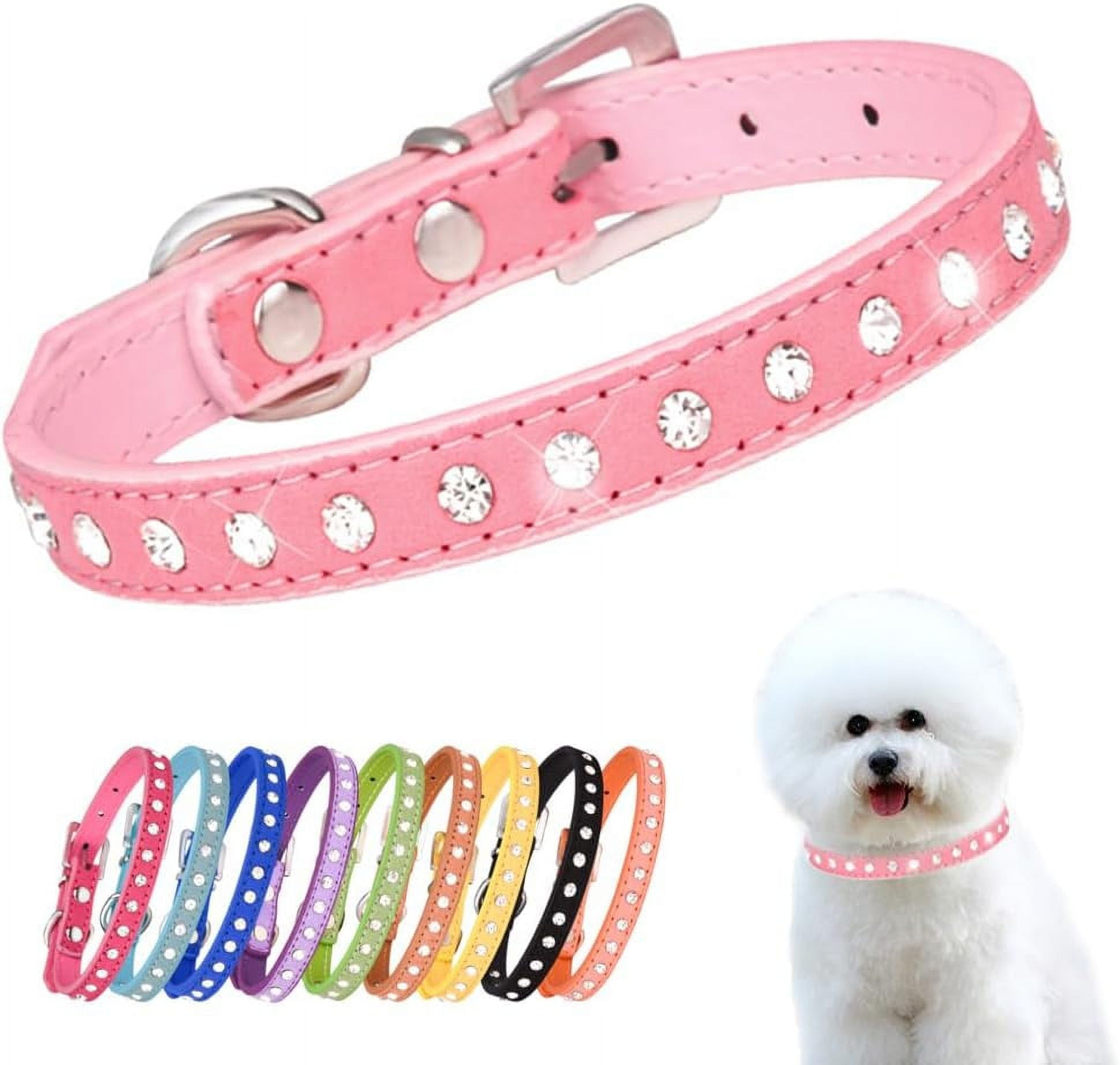 QIUYIDP Small Dog Collars, Bling Diamond Pretty Crystal Sparkly ...