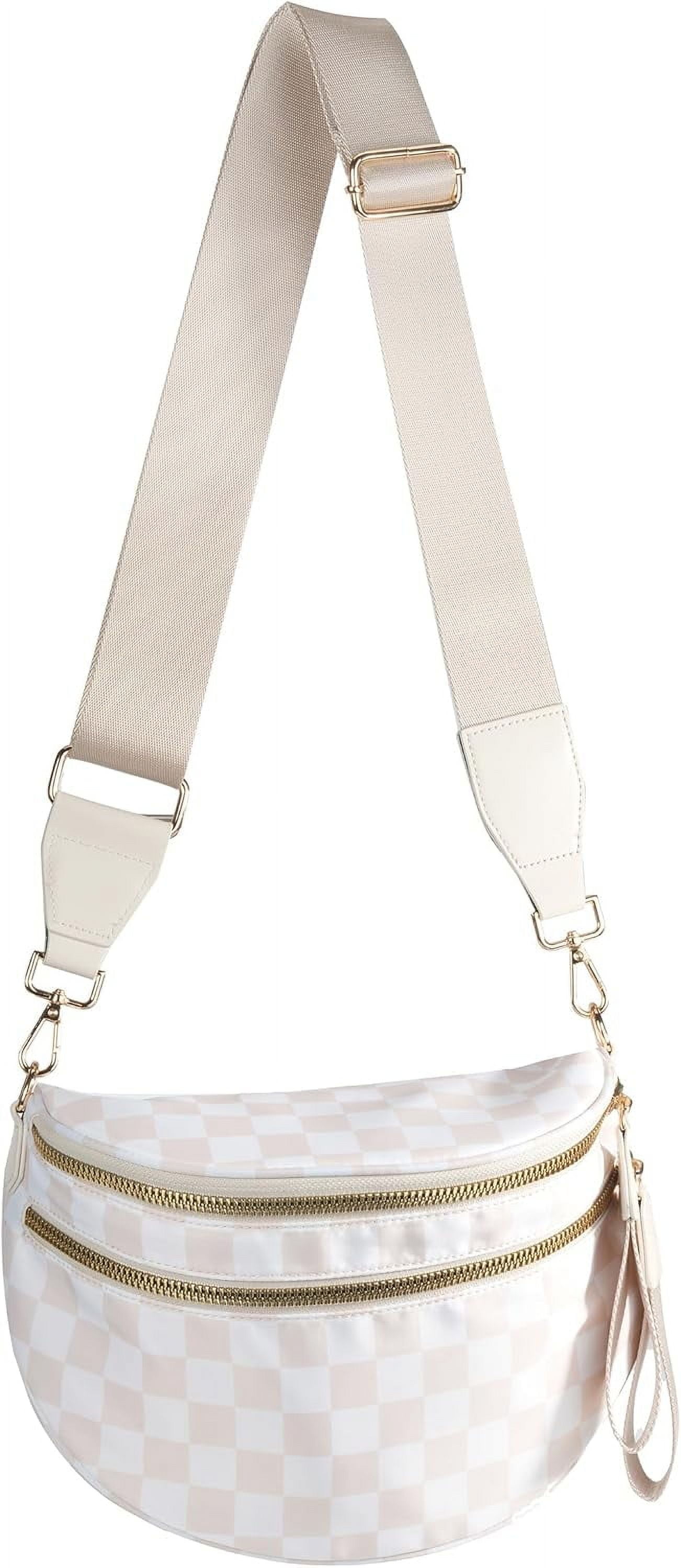 QIUYIDP Spacious Checkered Nylon Crossbody Bag Bum Bag Checkered ...