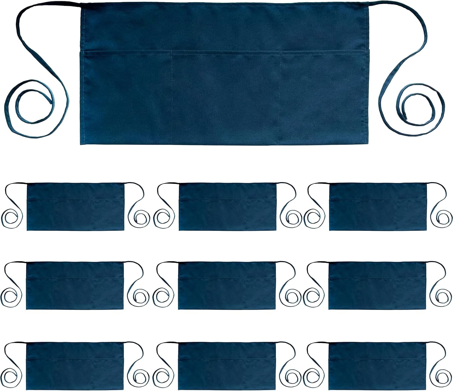 QIUYIDP Waist Apron with 3 Pockets, 1 Pack Spun Polyester Half Server ...