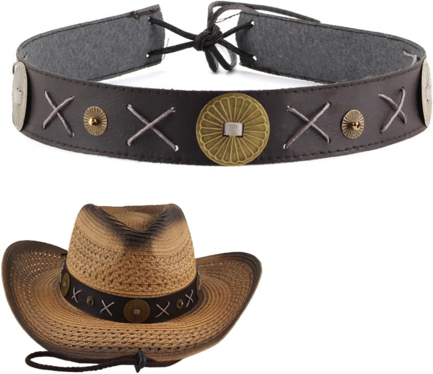 QIUYIDP Western Leather Hat Band for Men - Adjustable Braided Band for ...