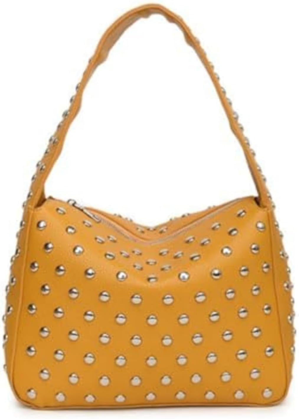 QIUYIDP Women Studded Purses Black Shoulder Bag Y2k Pu Leather Rivet ...