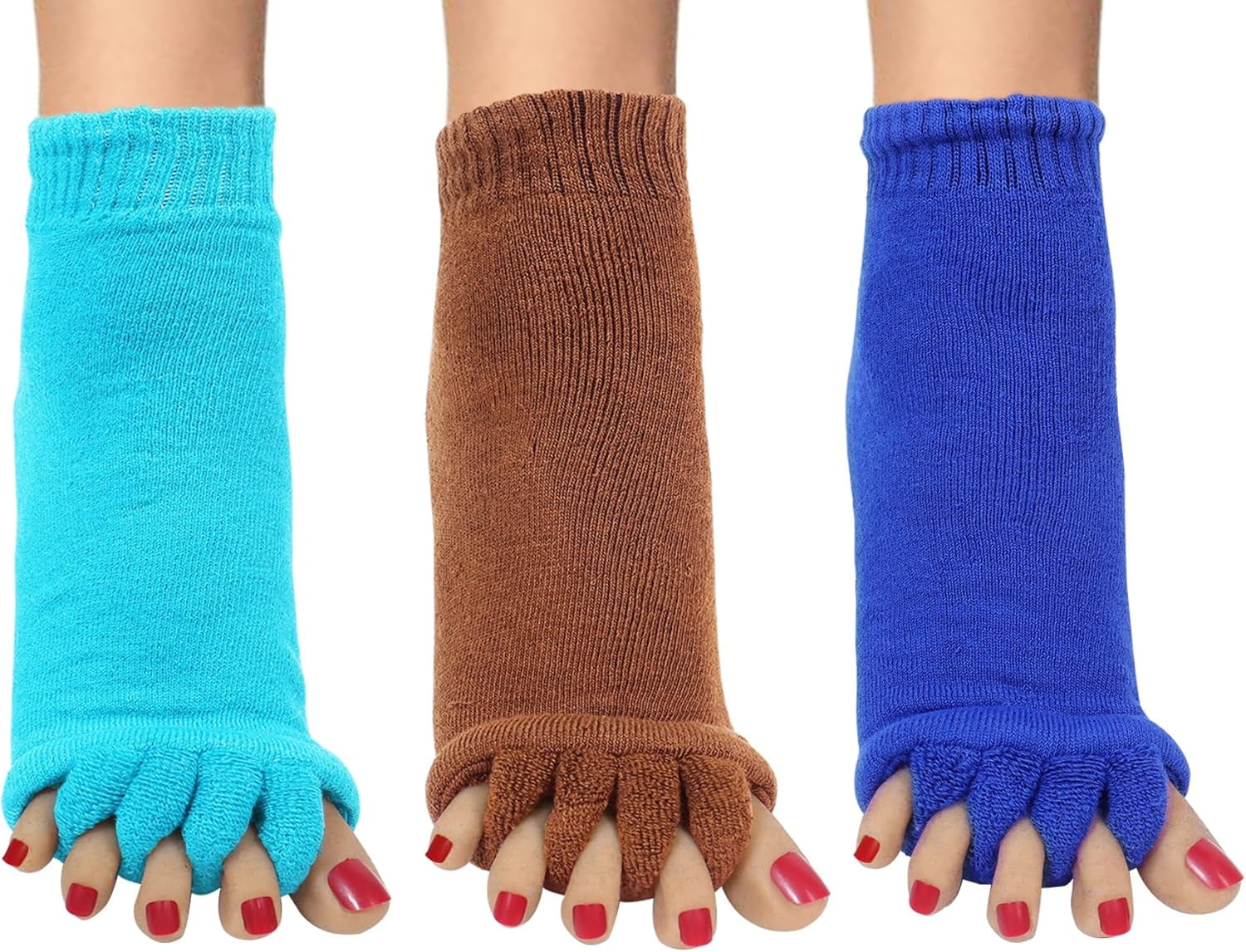 QIUYIDP Women Yoga Sports GYM Five Toe Separator Socks - Foot Alignment ...