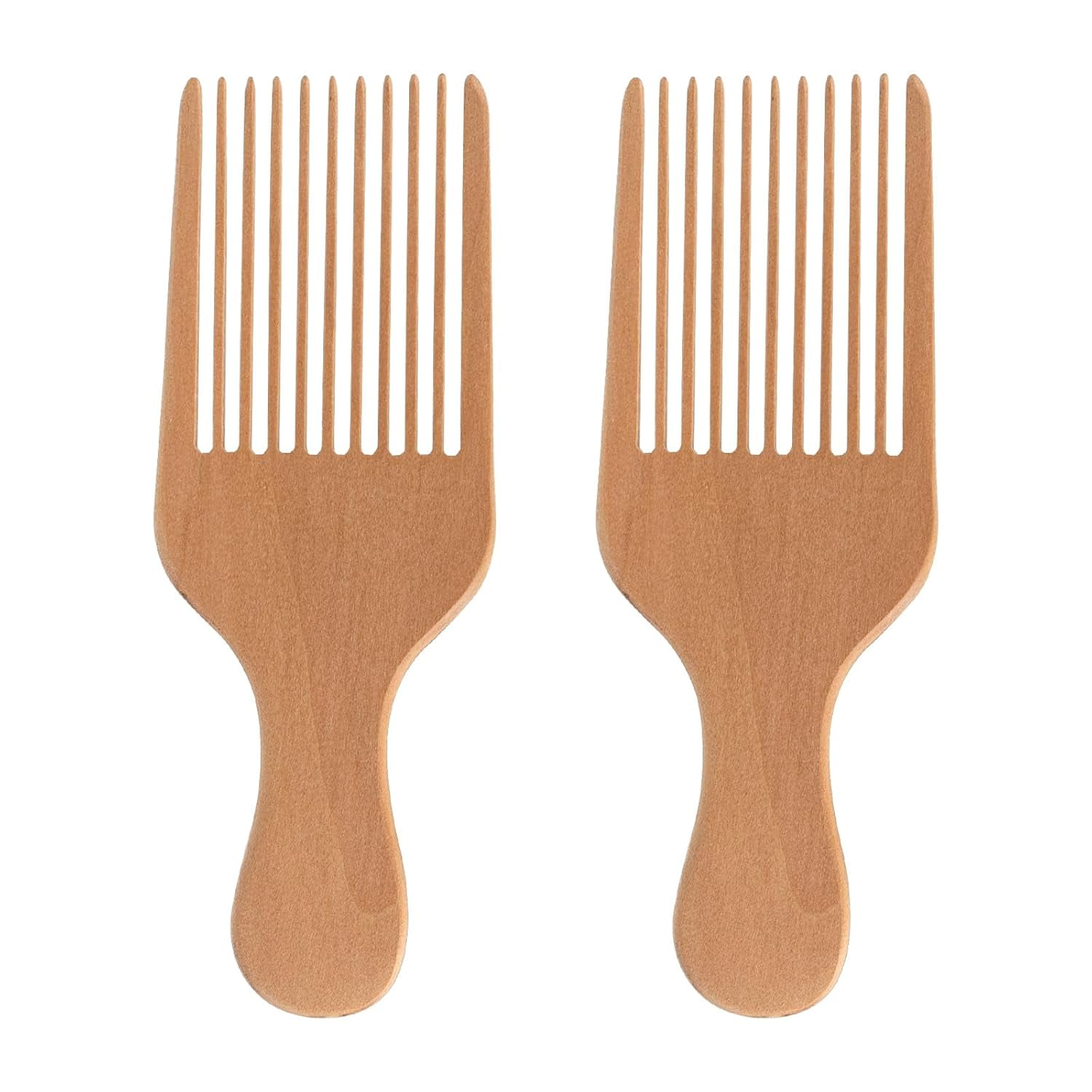 QIUYIDP Wooden Beards Comb, Hair Pick for Thick, Coarse, Curly Hair ...